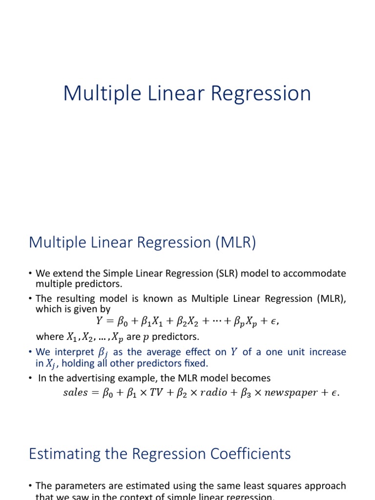 MLR | PDF | Linear Regression | Multicollinearity