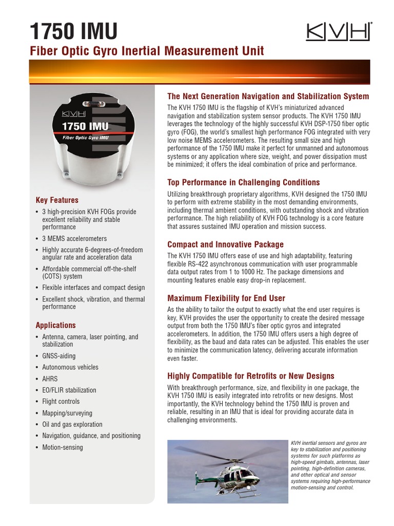1750 IMU Comm Datasheet 0616 | Inertial Navigation System | Gyroscope