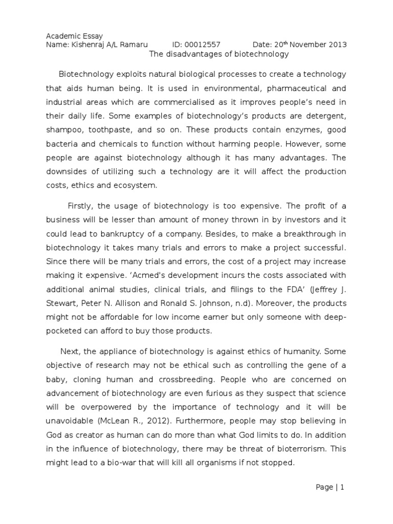 The Disadvantages of Biotechnology | Biotechnology | Earth & Life Sciences