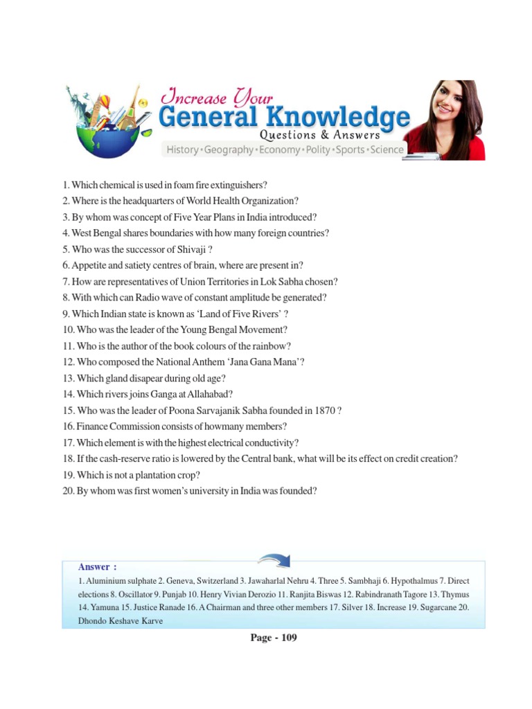 General Knowledge Quiz Answers | PDF | Politics | Social Science