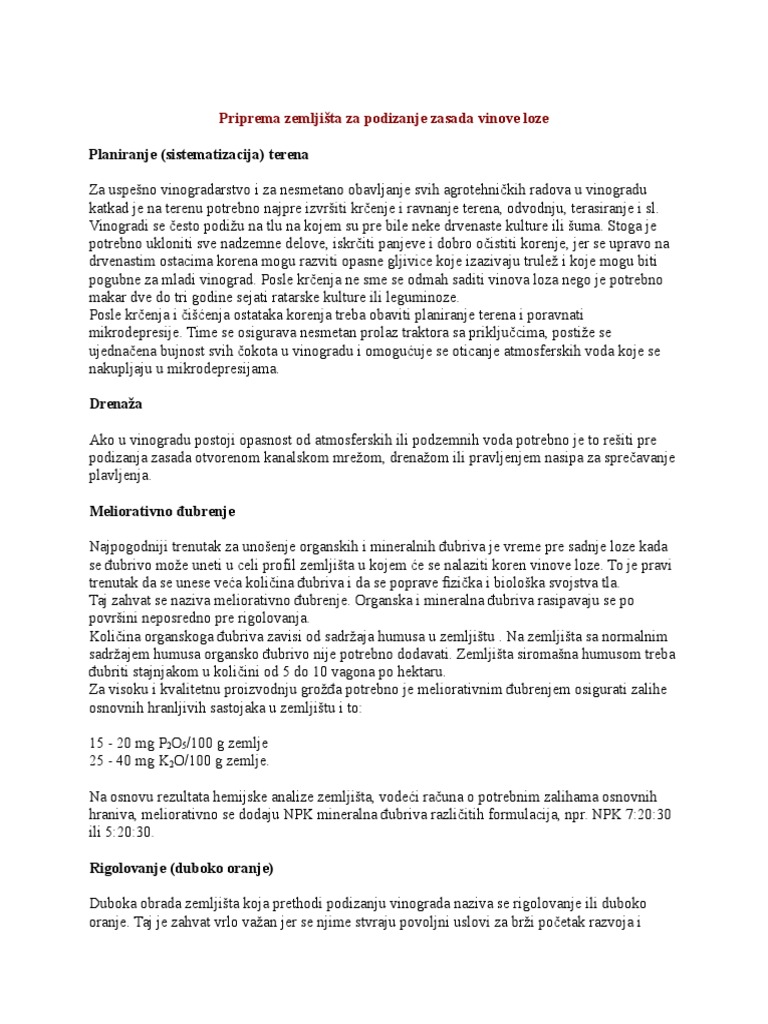 Sadnja Vinograda | PDF
