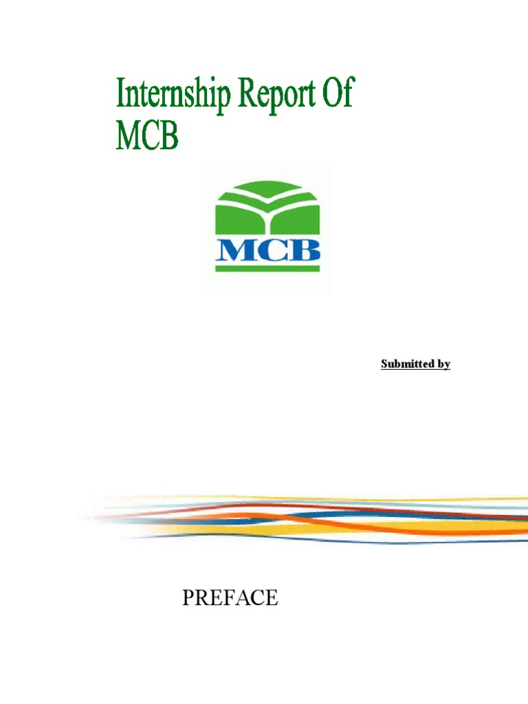 MCB Bank Internship Report Overview | PDF | Letter Of Credit | Cheque