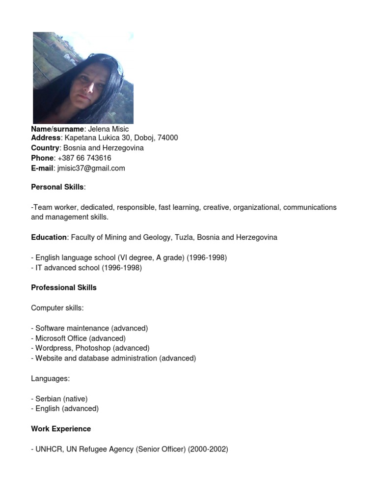 Jelena Misic CV ENG | PDF