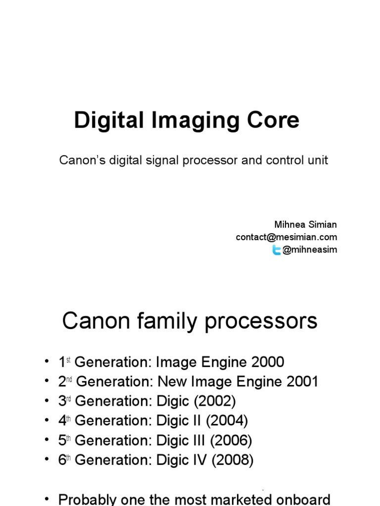 Digic Digital Signal Processor and Command Unit | PDF | Imaging ...
