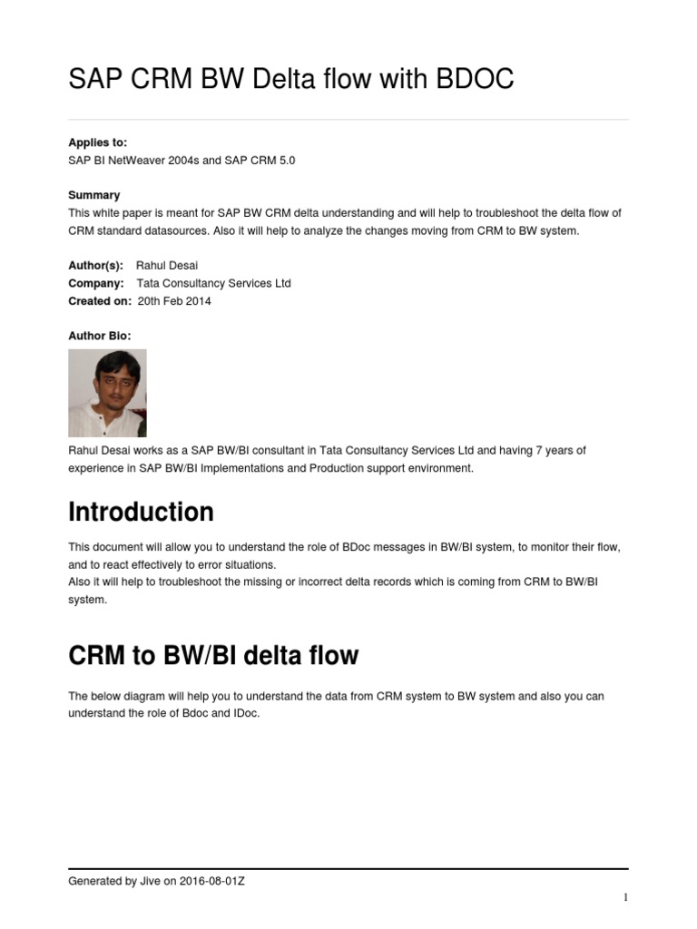 Sap CRM BW Delta Flow | PDF | Customer Relationship Management | Business