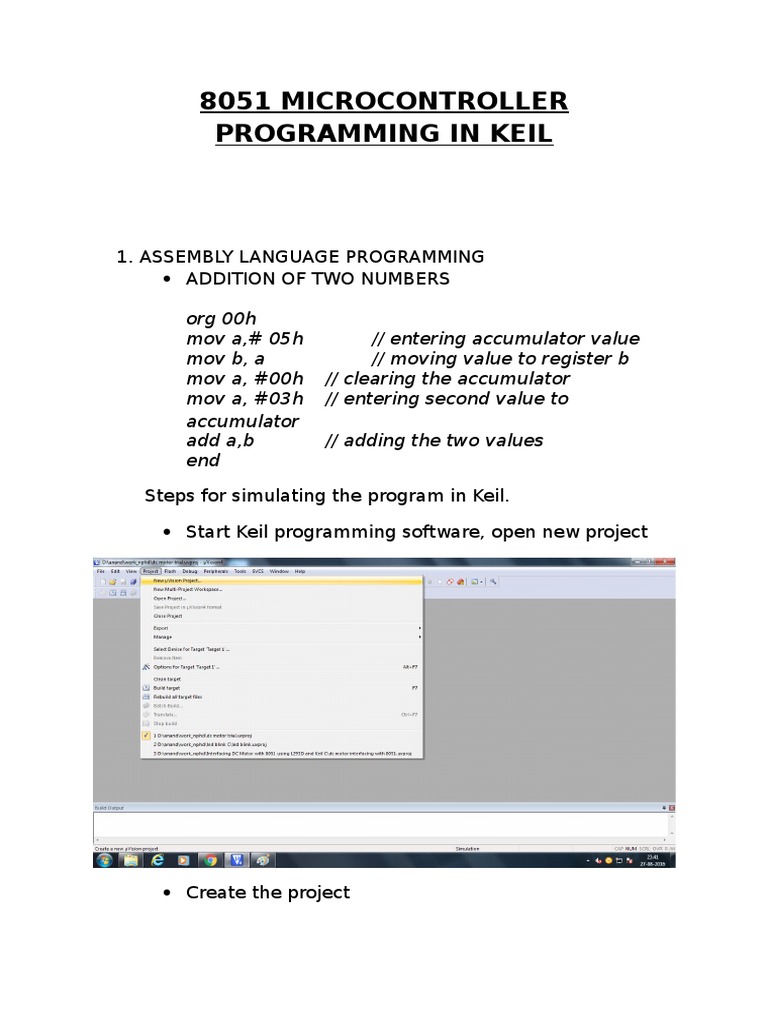 8051 Microcontroller Programming in Keil | PDF | Microcontroller ...