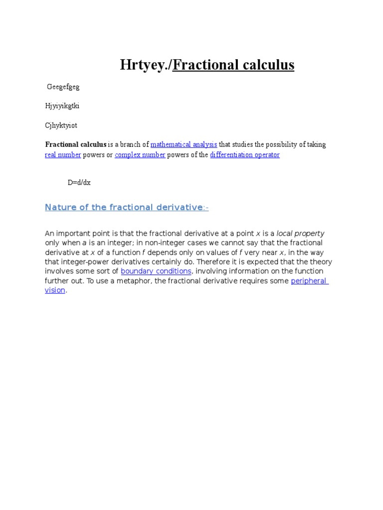 Hrtyey./Fractional Calculus | PDF