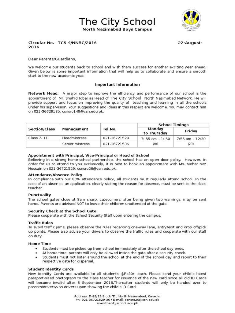 Welcome Circular No 4 2016-2017 | Download Free PDF | Identity Document ...
