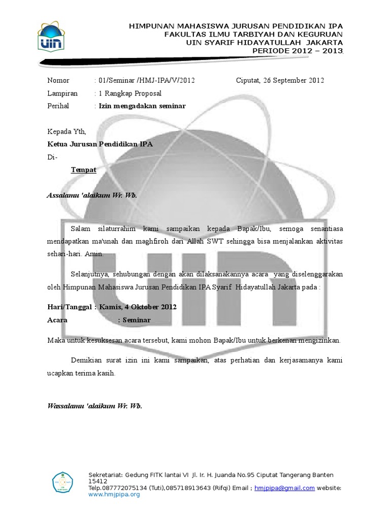 Contoh Surat BEM | PDF