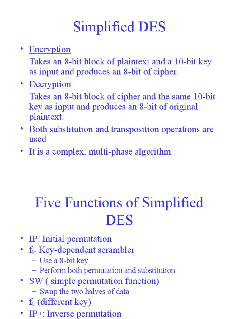 Simplified DES | PDF | Cipher | Computer Security