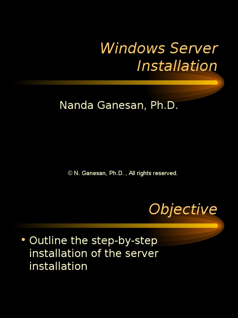 1-Windows Server Installation | PDF | File System | Computer Network