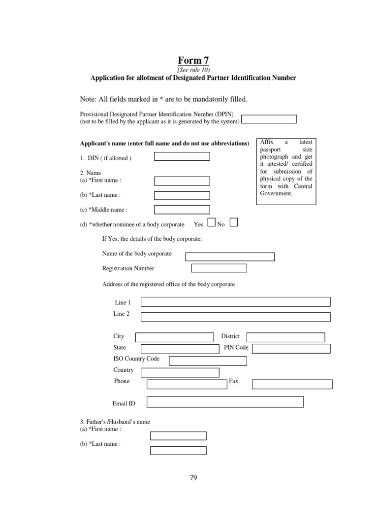 DPIN Application Form | PDF | Identity Document | Applications Of ...