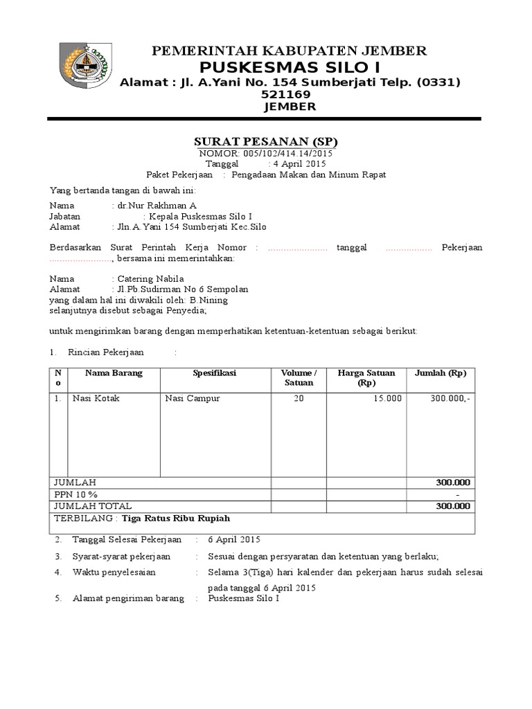 Surat Pesanan | PDF