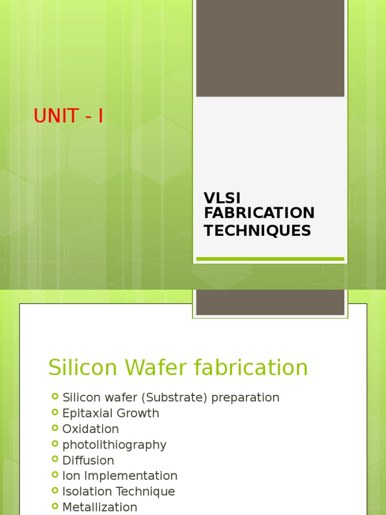 Unit - I: Vlsi Fabrication Techniques | Download Free PDF ...