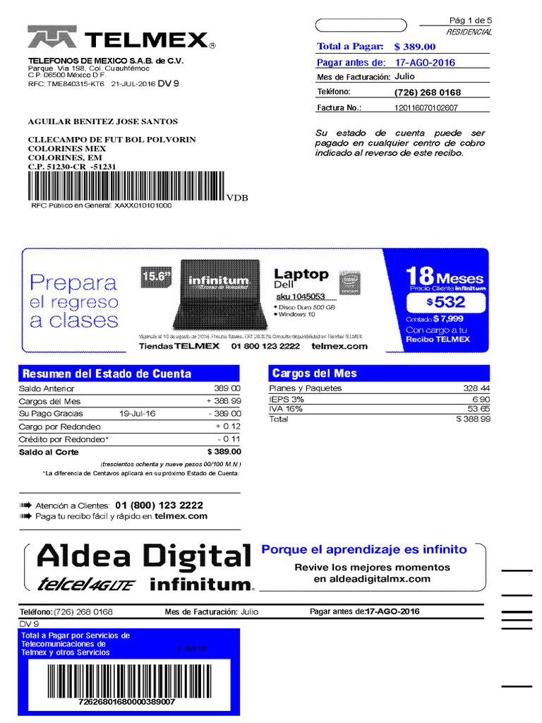 Formato de Recibo de Luz | PDF