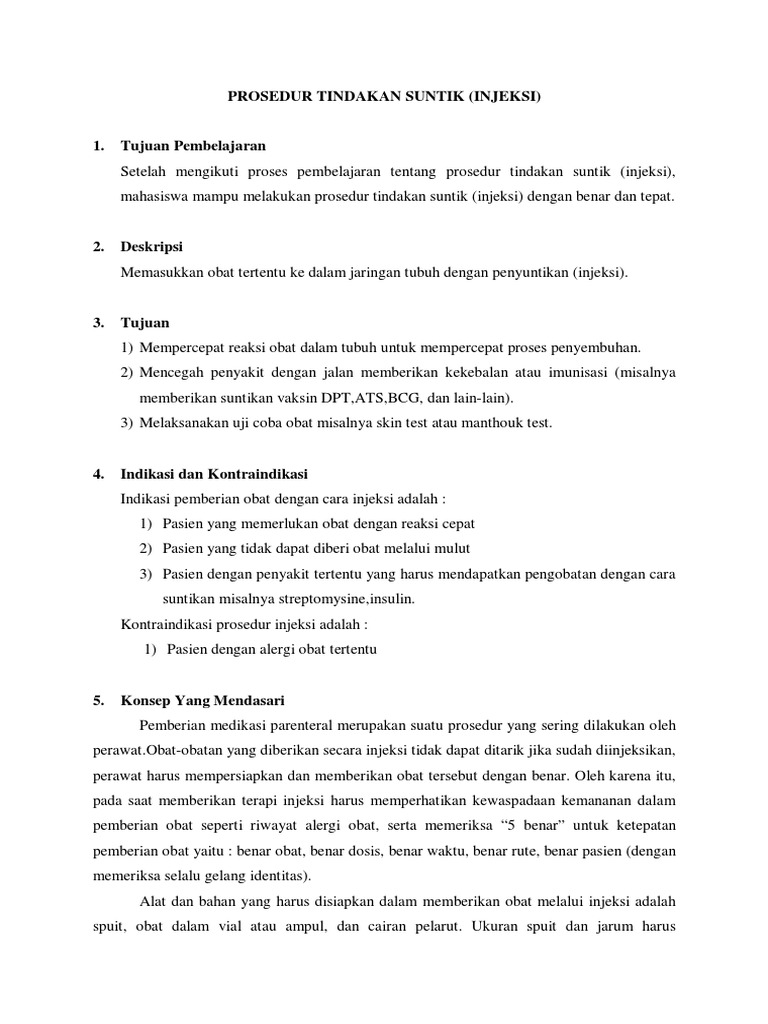 Prosedur Injeksi | PDF