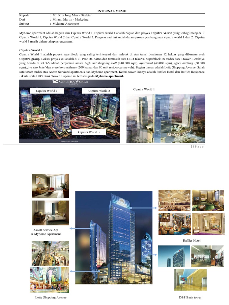 Internal Memo Ciputra World | PDF