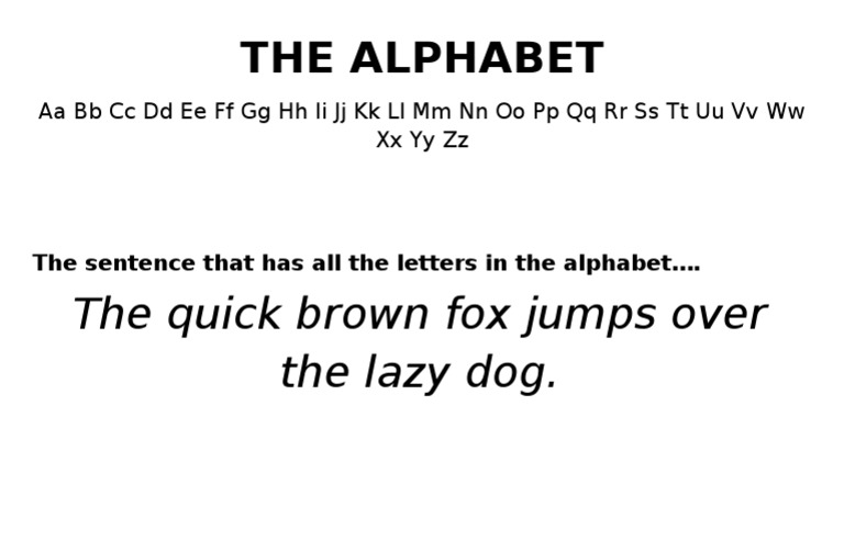 The Alphabet: The Quick Brown Fox Jumps Over The Lazy Dog | PDF