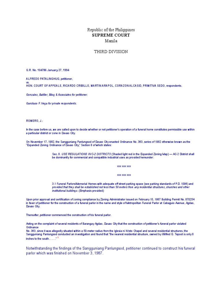 Republic of The Philippines Manila Third Division: Supreme Court | PDF ...