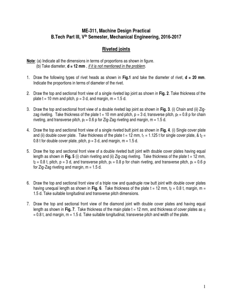 Riveted Joints Drawing | PDF | Rivet | Nature
