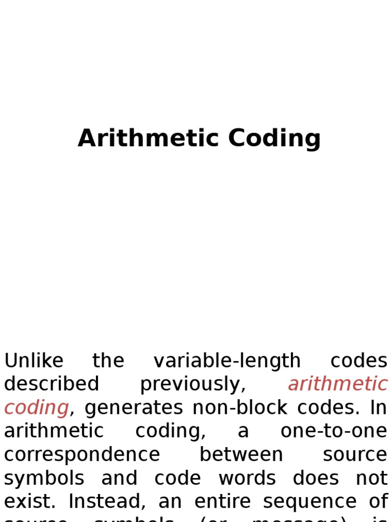 Arithmetic Coding | PDF | Code | String (Computer Science) Arithmetic Coding | PDF | Code | String (Computer Science)