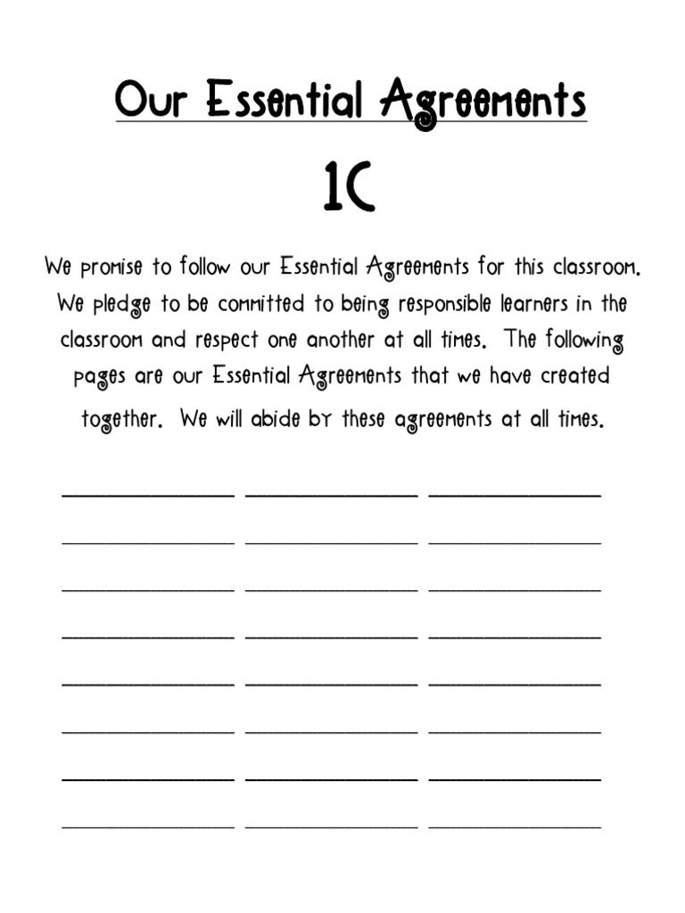 Classroom Essential Agreements Guide | PDF