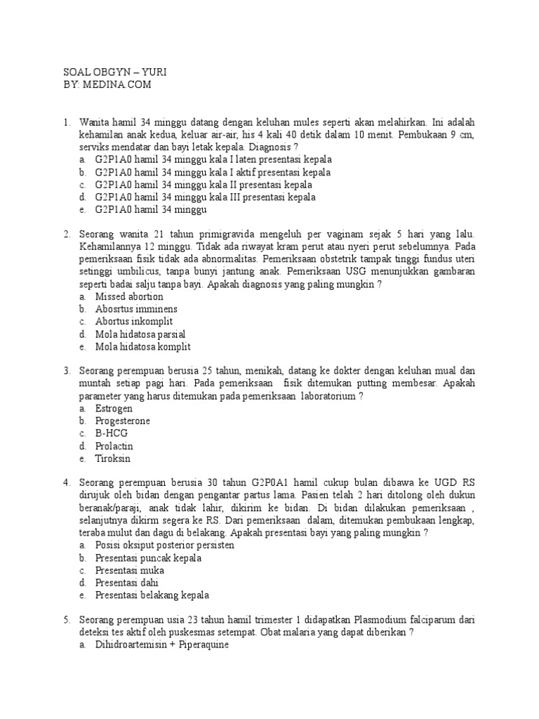 Soal Obgyn | PDF