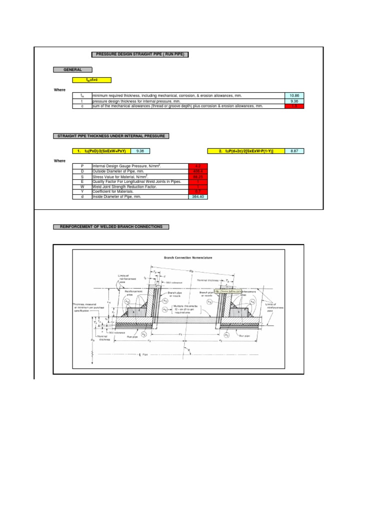 Calculation of Pipe Reinforcement ASME B31 3 | PDF | Pipe (Fluid Conveyance) | Chemical Engineering