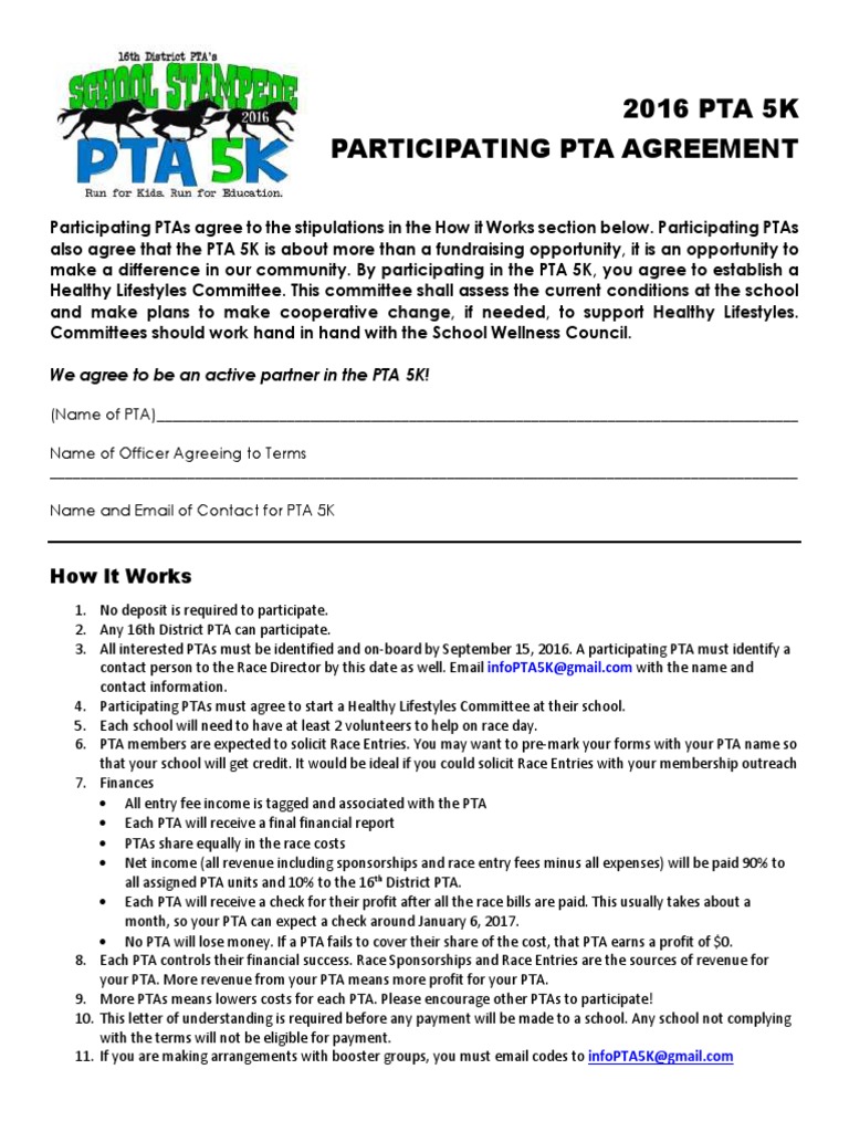 2016 Participating Pta Agreement | PDF