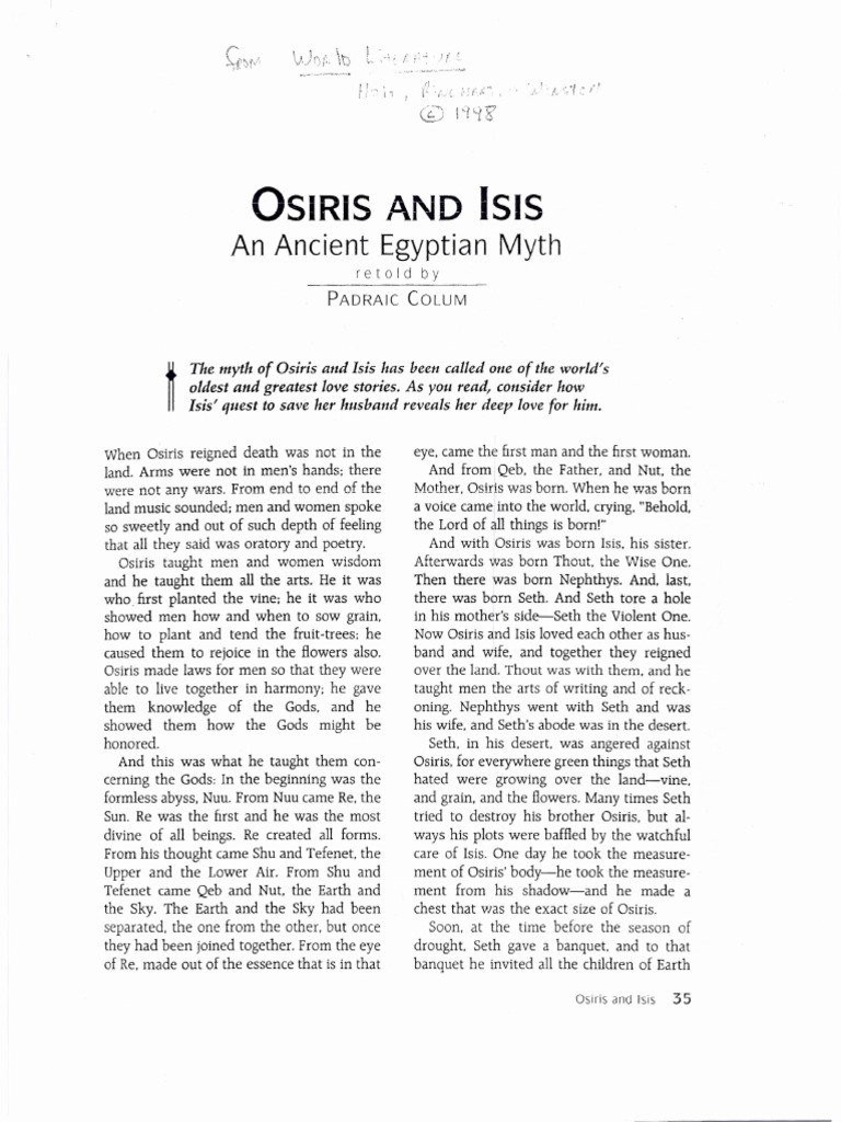 Osiris | PDF | Osiris | Isis