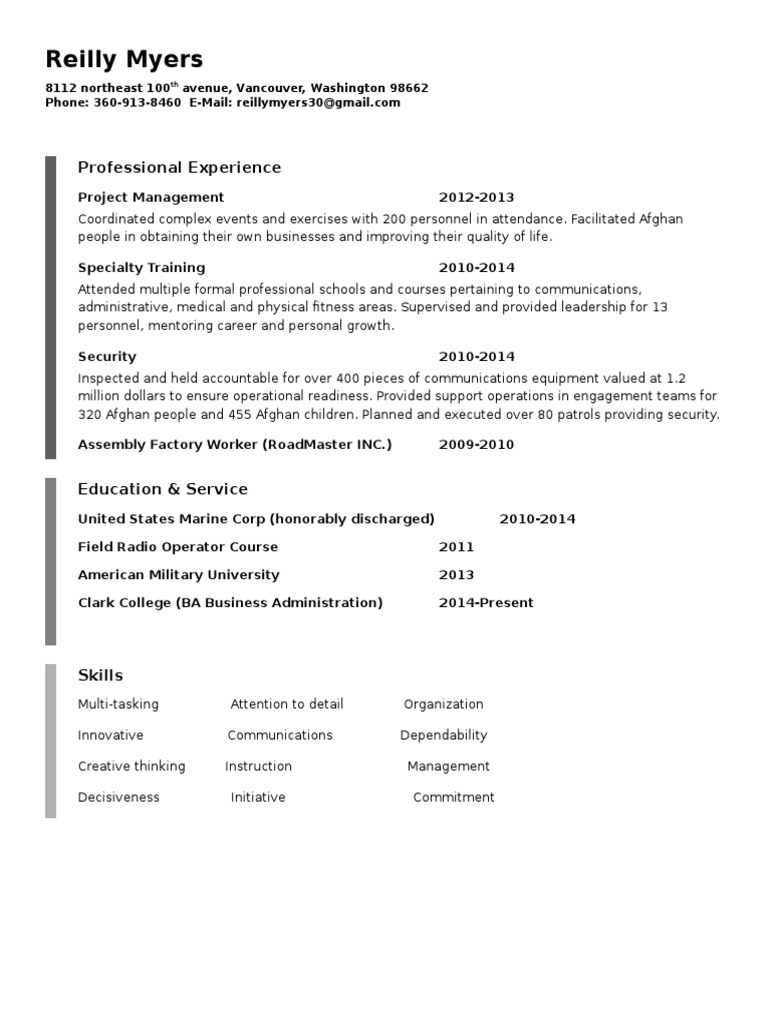 Reilly Myers: Project Management & Security Expert | PDF