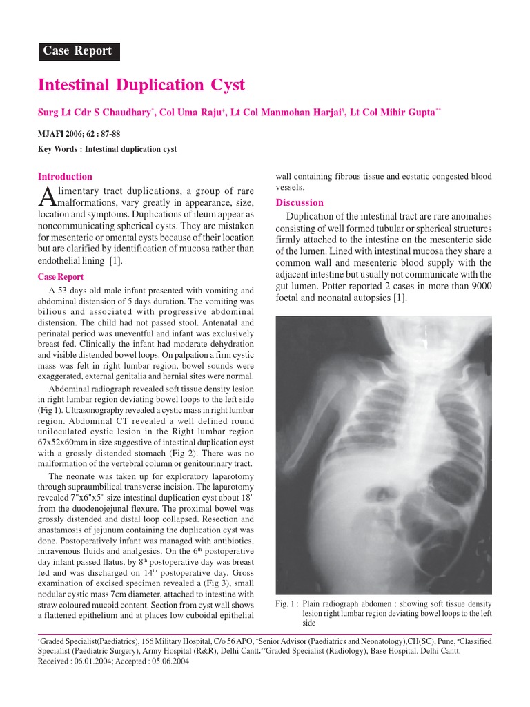 Intestinal Duplication Cyst | Gastrointestinal Tract | Vertebral Column