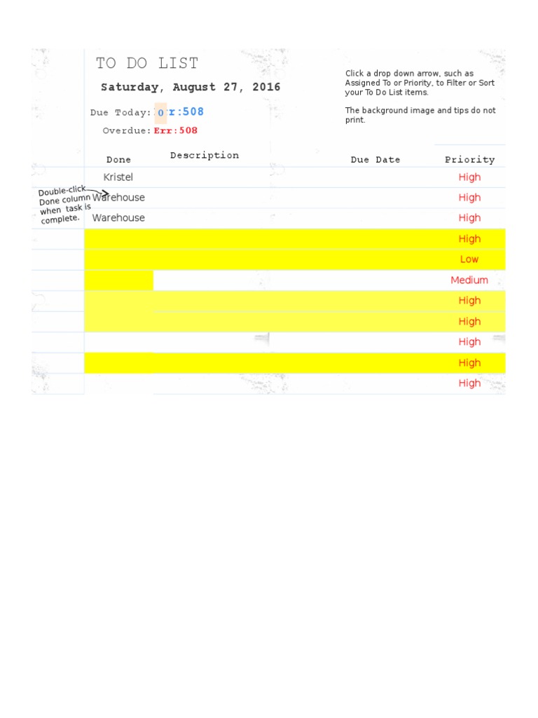 To Do Template | PDF