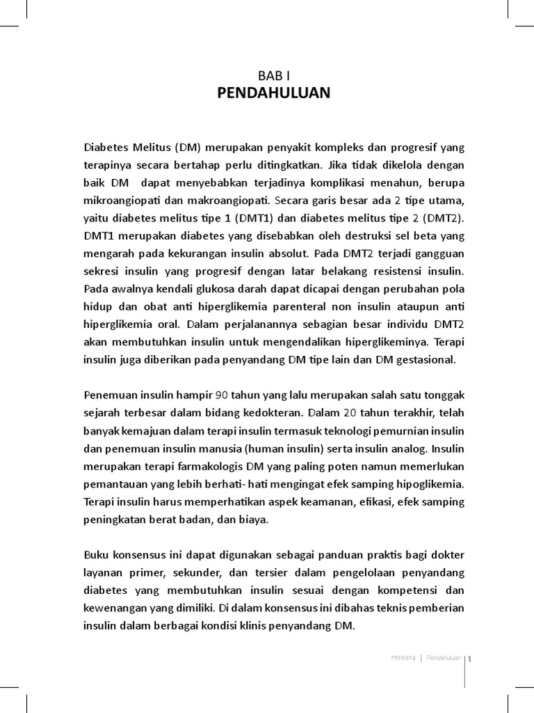 Konsensus Penggunaan Insulin - PERKENI 2015 | PDF