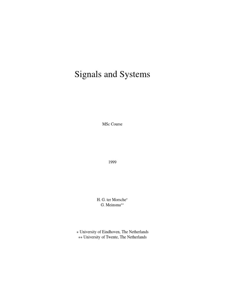 Signals and Systems | PDF | Series (Mathematics) | Complex Number