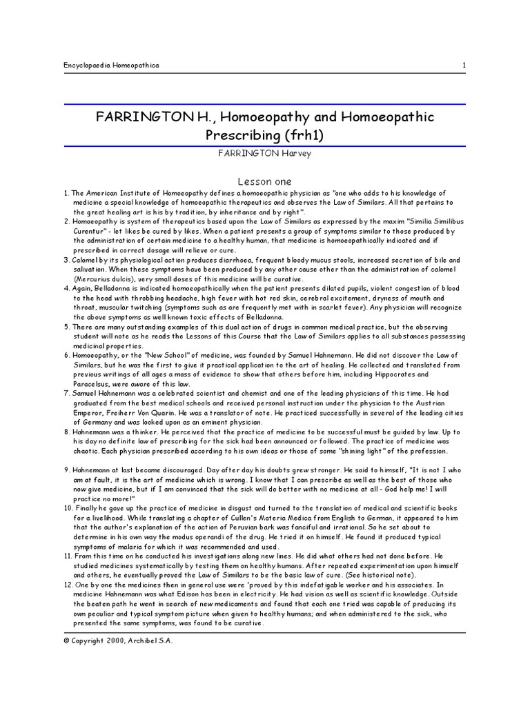Homoeopathy and Homoeopathic Prescribing | Homeopathy | Medical Diagnosis