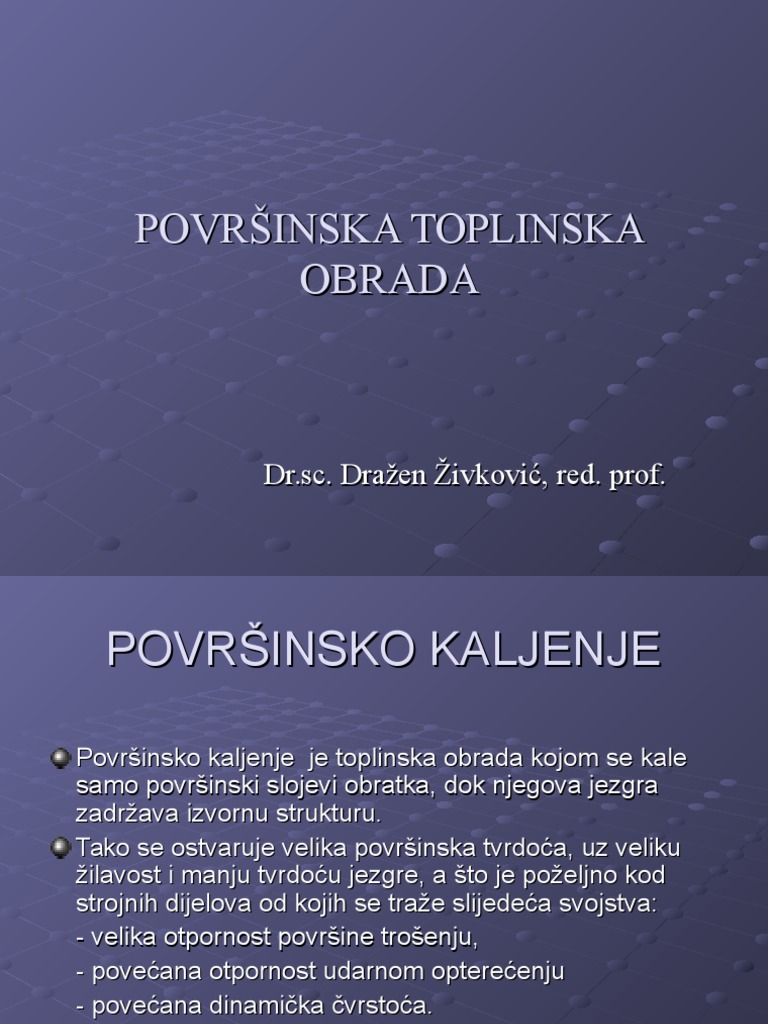Površinska Toplinska Obrada 1 | PDF