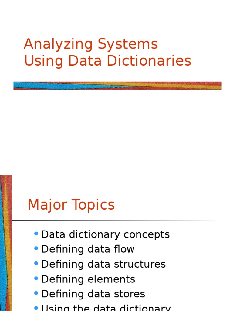 Analyzing Systems Using Data Dictionaries | PDF | Xml | File Format