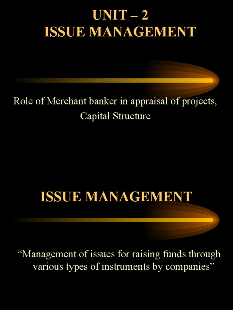 Merchant Banker's Role in Project Appraisal | PDF | Capital Structure ...
