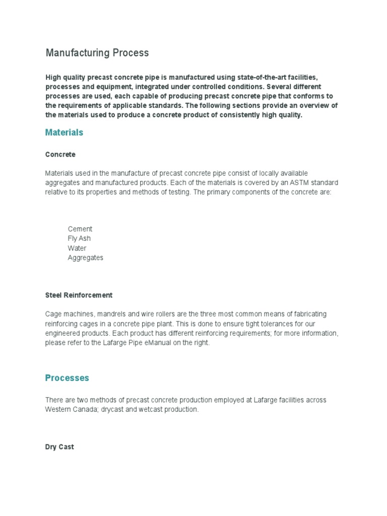 Manufacturing Process | Precast Concrete | Architectural Elements