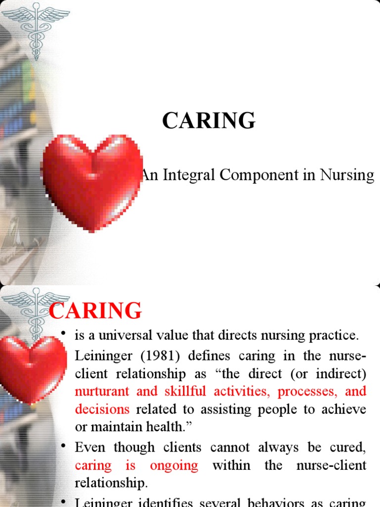Caring, An Integral Component in Nursing | PDF