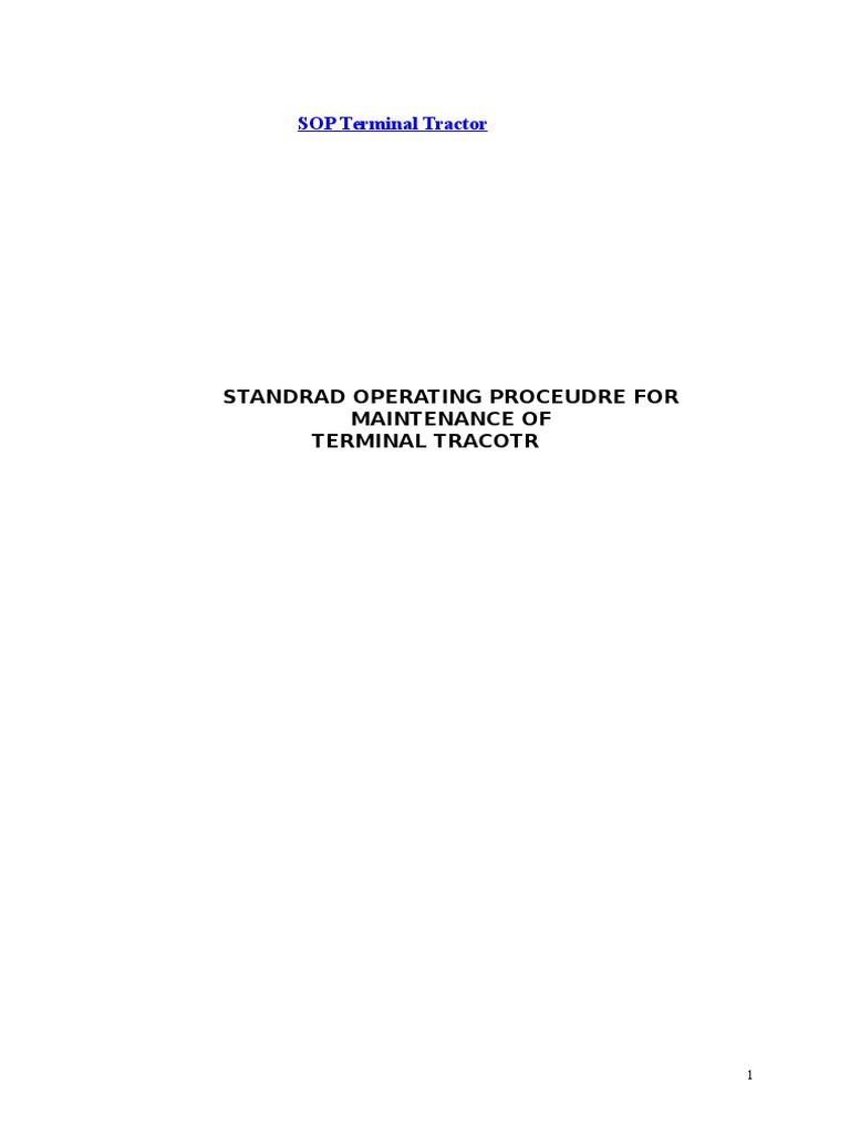 SOP Terminal Tractor01 | PDF | Tractor | Suspension (Vehicle)