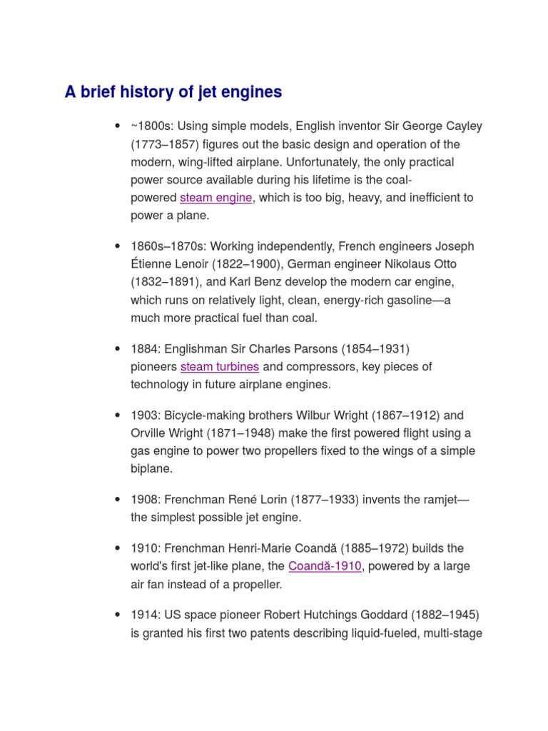 A Brief History of Jet Engines | PDF | Jet Engine | Airplane