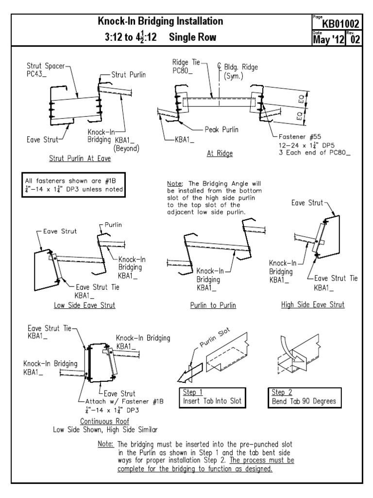 Knock-In Bridging Installation 3:12 To 4:12 Single Row KB01002 May '12 ...