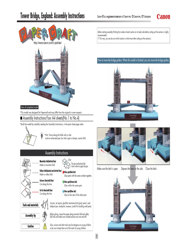 Tower Bridge, England: Assembly Instructions: Assembly Instructions ...
