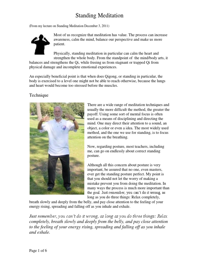 Standing Meditation PDF | PDF | Hypnosis | Qigong