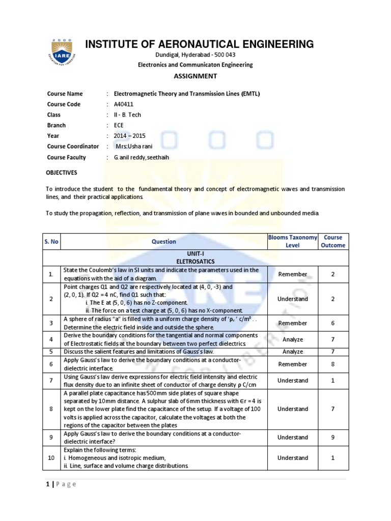Emtl Assignment 0 | PDF | Transmission Line | Magnetic Field