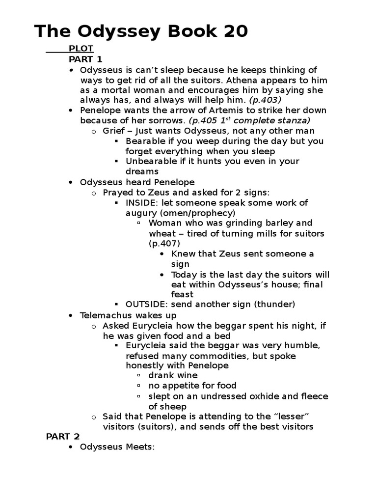 The Odyssey Book 20 | Odyssey | Penelope