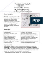 Art Class Syllabus 2016-2017 | PDF | Learning | Communication