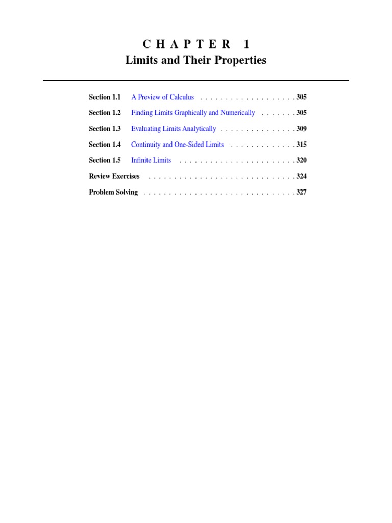 Calculus Chapter 1 Limits and Their Properties | PDF | Continuous ...